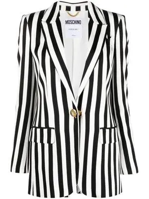 Moschino Striped Satin Blazer - Black