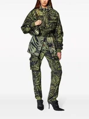 DIESEL® G-khlow Zebra-print Bomber Jacket - Green
