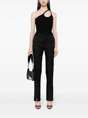 Off-White Slitted Twill Trousers - Black