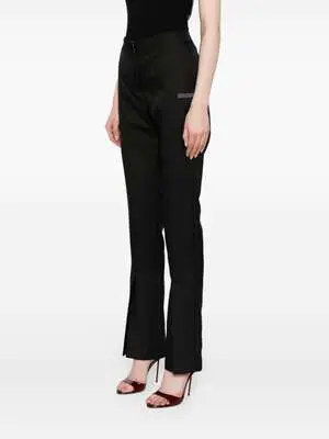 Off-White Slitted Twill Trousers - Black