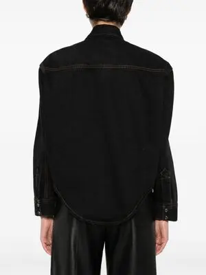 Wardrobe.NYC Curved-hem Denim Trucker Jacket - Black