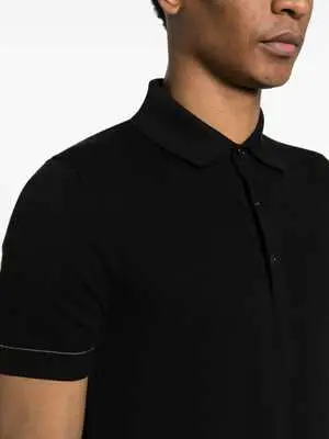 Brioni Piqué Cotton Polo Shirt - Black