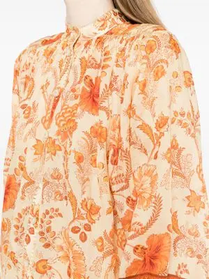 Zimmermann Junie Floral-print Blouse - Orange