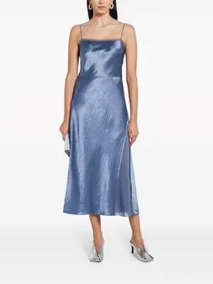 Vince Sheer Panelled Slip Dress - Blue