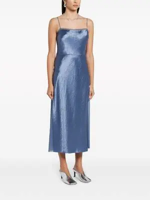 Vince Sheer Panelled Slip Dress - Blue