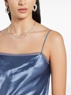 Vince Sheer Panelled Slip Dress - Blue