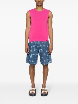 Marni All-over Logo-print Denim Shorts