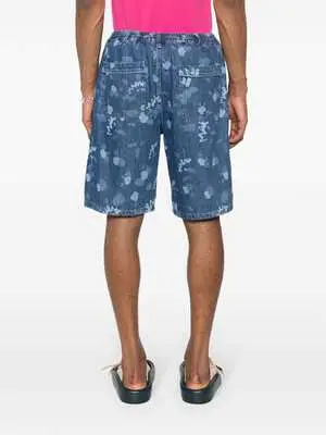 Marni All-over Logo-print Denim Shorts