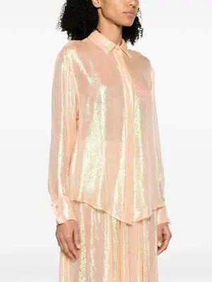 FORTE_FORTE Semi-sheer Textured Shirt - Orange