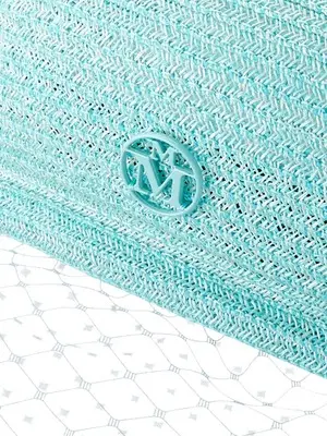 MAISON MICHEL Bonnie Veil-detail Beret - Blue