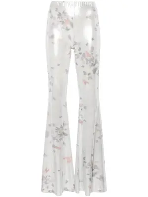 MARGHERITA MACCAPANI Slender Laminated Flared Trousers
