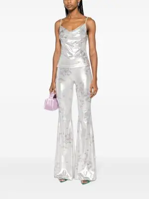 MARGHERITA MACCAPANI Slender Laminated Flared Trousers