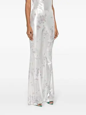 MARGHERITA MACCAPANI Slender Laminated Flared Trousers