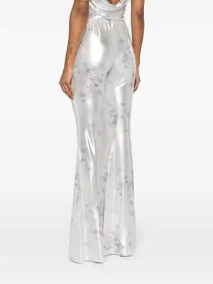 MARGHERITA MACCAPANI Slender Laminated Flared Trousers