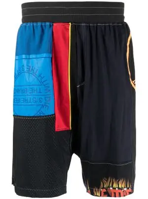 Amen Patchwork Track Shorts - Multicolour