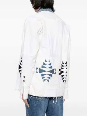 GREG LAUREN Open-front Distressed Jacket