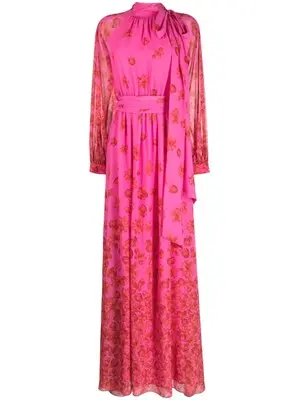 Sachin & Babi Vera Floral-print Chiffon Gown - Pink