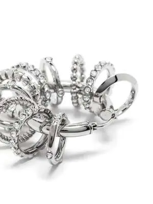 Amina Muaddi Multi Ring Hoop Earrings - Silver
