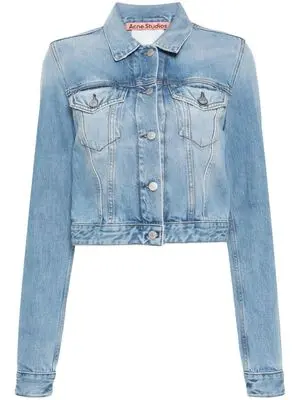 Acne Studios Cropped Denim Jacket - Blue