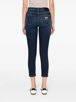 Pinko Love Birds Appliqué Denim Jeans
