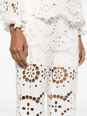 Zimmermann Lexi Broderie Anglaise Trousers - White