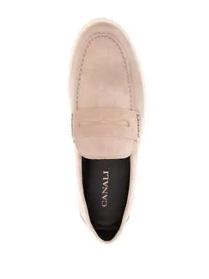 Canali Suede Slip-on Loafers - Neutrals