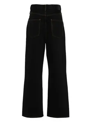 Wardrobe.NYC Logo-patch Wide-leg Jeans - Black