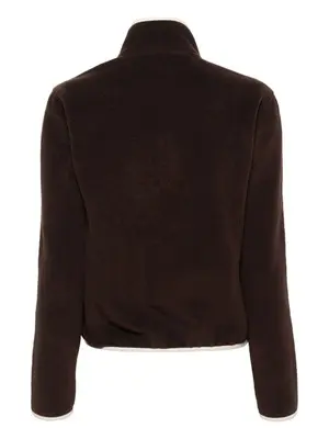 SPORTY & RICH Appliqué-logo Fleece Jumper - Brown