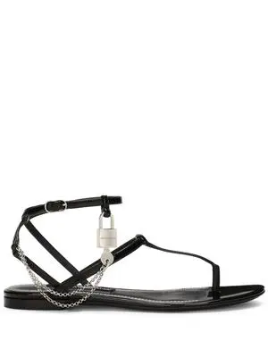 Dolce & Gabbana Padlock Patent-leather Sandals