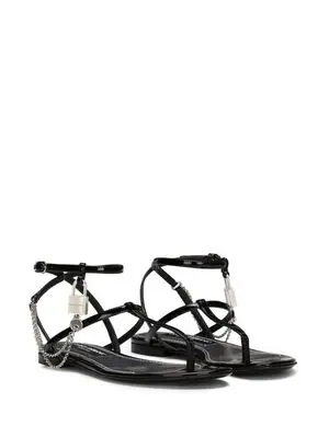 Dolce & Gabbana Padlock Patent-leather Sandals