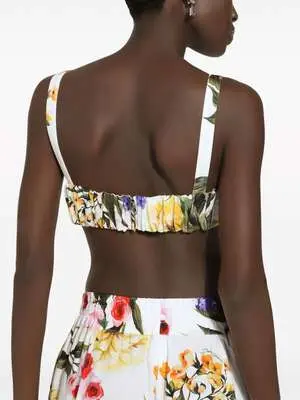 Dolce & Gabbana Floral-print Cotton Crop Top