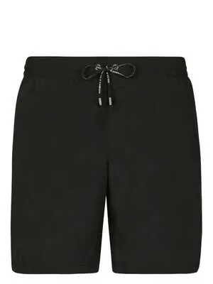 Dolce & Gabbana Dg-print Drawstring Swim Shorts - Black