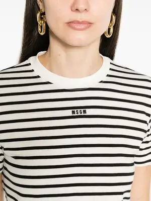 MSGM Striped Logo T-shirt