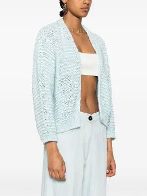 FORTE_FORTE Open-knit Cardigan - Blue