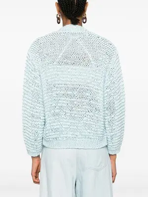 FORTE_FORTE Open-knit Cardigan - Blue