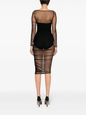 MAISON CLOSE Nuit Fauve Long-sleeve Midi Dress