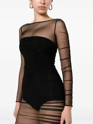 MAISON CLOSE Nuit Fauve Long-sleeve Midi Dress