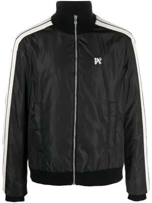 Palm Angels Monogram-embroidered Padded Bomber Jacket - Black