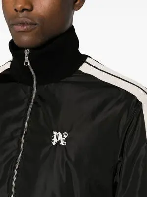 Palm Angels Monogram-embroidered Padded Bomber Jacket - Black