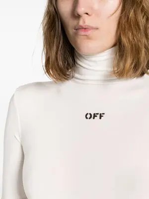 Off-White Logo-print High-neck T-shirt - White