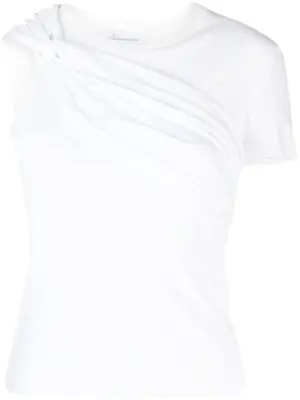 Blumarine Twist-detail T-shirt - White