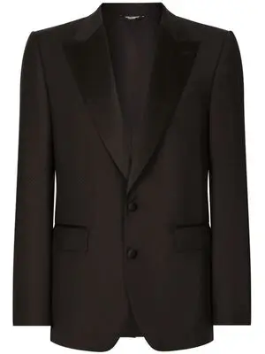 Dolce & Gabbana Contrasting Lapels Two-piece Suit - Black