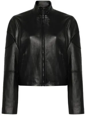 Acne Studios Logo-embossed Leather Jacket - Black