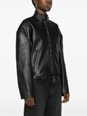 Acne Studios Logo-embossed Leather Jacket