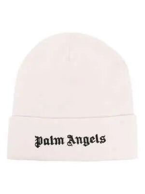 Palm Angels Logo-embroidered Wool Beanie - Neutrals