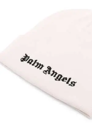 Palm Angels Logo-embroidered Wool Beanie - Neutrals