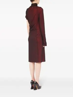 MAISON MARGIELA Asymmetric Ruched Midi Dress - Red