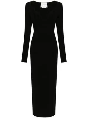 Roland Mouret Pleat-detail Knitted Dress - Black