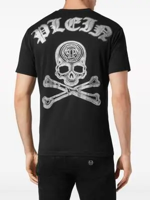 Philipp Plein Skull&bones Rhinestoned T-shirt - Black