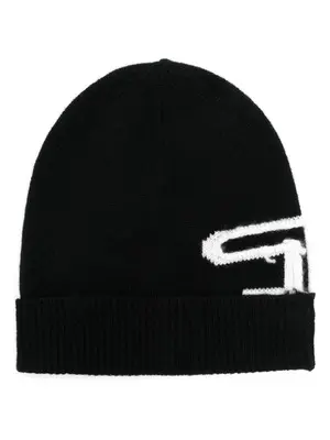 DIESEL® K-peel Logo-intarsia Beanie - Black